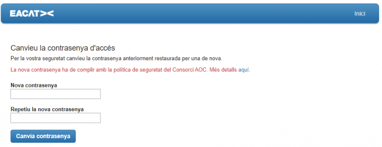 INICIO - Acceso a EACAT con contraseña – EACAT